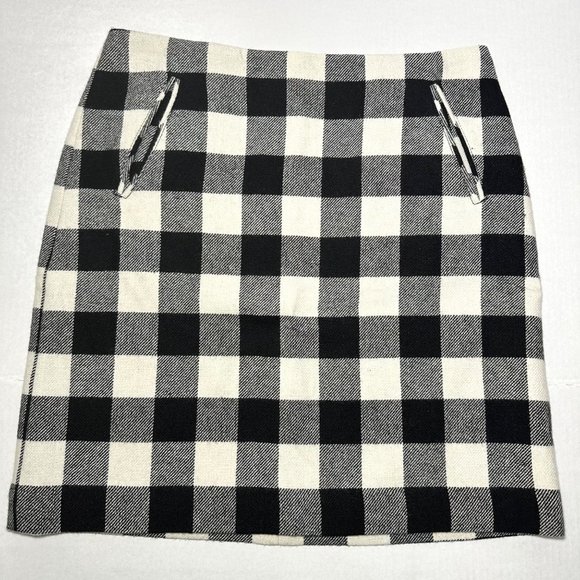 Talbots | Skirts | Talbots Black White Checkered Pattern Aline Skirt W ...